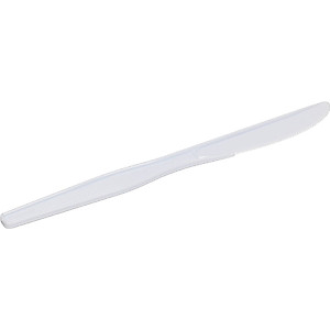 Dixie PKM21 Plastic Cutlery, Mediumweight Knives, White, 1000/Carton