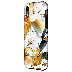 iPhone XR Yellow Watercolor Floral Flower Case