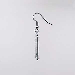 Gothic Razor Blade Dangle Earrings Polished Silver Finish Pewter