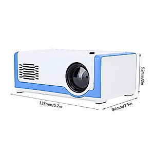 Projector, Full HD 1080P Mini Projector, with Ultra-High Luminous Flux/30,000 Hours Standby/3D HiFi Speaker Mini Led Projector, Support Hdmi/AV/USB/SD, Home Theater Projector(US)