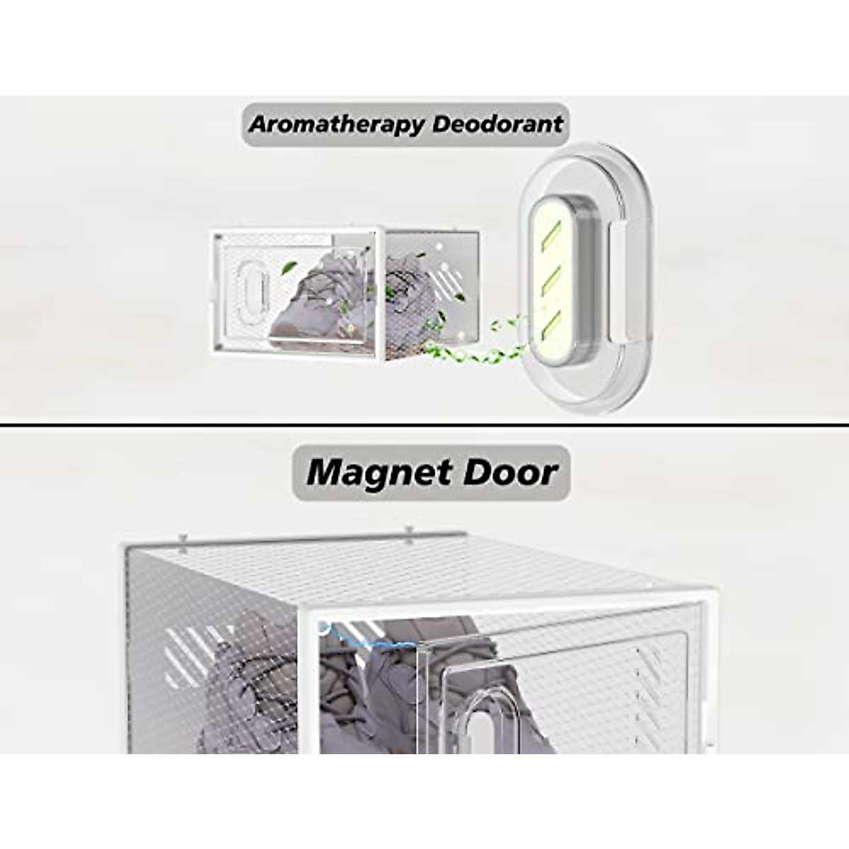 SIMPDIY Shoe Box, 12 Pack Shoe Storage Boxes Clear Plastic Stackable, Shoe Organizer Containers with Lids for Size 10