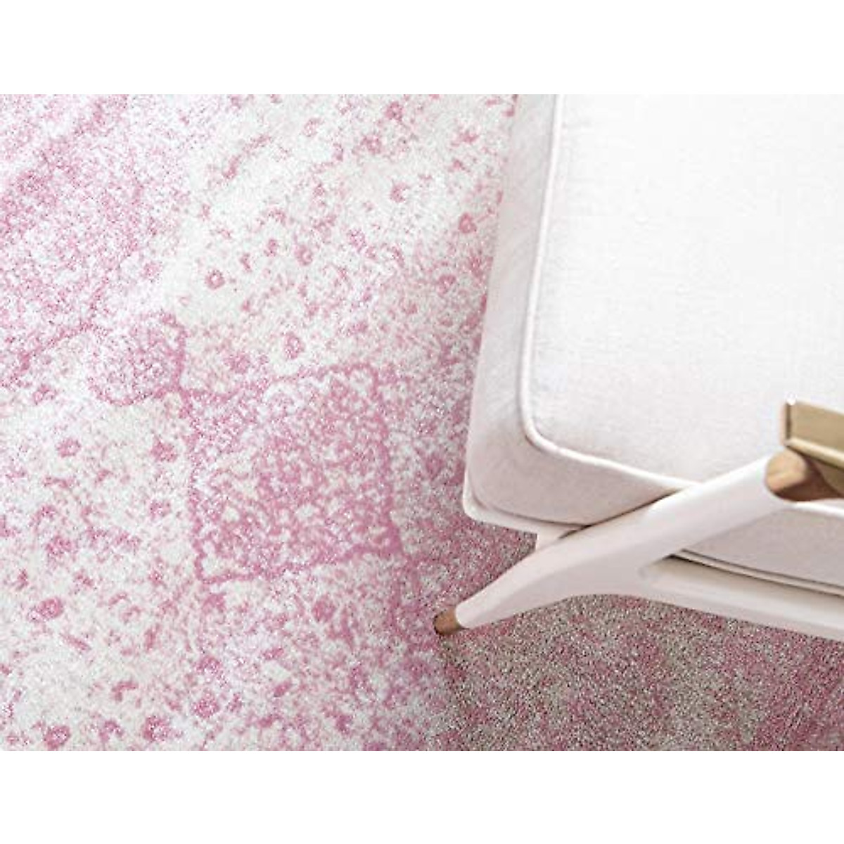 Rugs.com Dover Collection Rug – 2' x 3' Pink Low-Pile Rug Perfect for Entryways, Kitchens, Breakfast Nooks, Accent Pieces