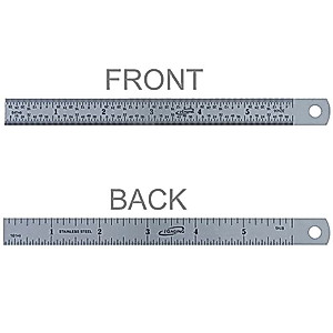6" 4R (1/8, 1/16, 1/32, 1/64) Stainless Steel Machinist Ruler/Rule Scale