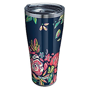 Tervis Live Bold Bouquet Triple Walled Insulated Tumbler Travel Cup Keeps Drinks Cold & Hot, 30oz Legacy Stainless Steel, Live Bold Bouquet