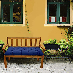Waterproof Outdoor Bench Cushion, 48"x20", Swing Cushion Patio Furniture Cushions 3 Seater, for Garden Patio Furniture Lounger Bench (Navy blue, 48x20 in)