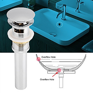 Bathroom Sink Drain Vessel Up Sink Drain Brushed with Overflow for Kitchen Bathroom