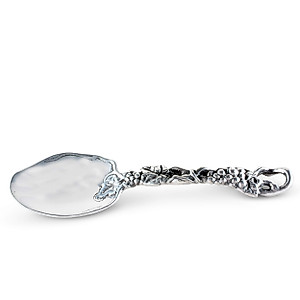 Arthur Court Designs Metal Buffet Serving Spoon in Grape Pattern Sand Casted in Aluminum with Artisan Quality Hand Polished Designer Tarnish-Free 11.5 inch Long
