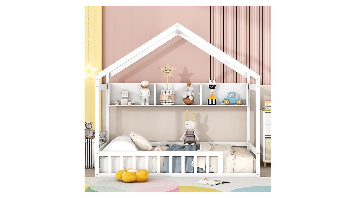 Harper & Bright Designs Twin House Bed with Storage