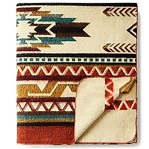 Ecuadane Large Southwestern Woven Blanket, Crafted in Ecuador by Local Artists, Queen Size - 93" x 82" - Antisana Earth