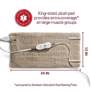 Sunbeam® Premium Sunbeam® Heating Pad with Compact Storage, King Size, Beige