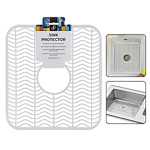 DecorRack Sink Protector for Kitchen Sink, 12 x 11 inches, Kitchen Sink Dish Mat, Protect Sink from Stains, Damage, Scratches, Dishwasher Safe Sink Grid (1 Pack)