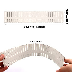 DUTWROY 24Pcs Adjustable Drawer Dividers 14.5Inch Plastic Storage Drawers Divider White DIY Grid Drawer Organizer Dividers for Socks Underwear Makeup Clothes