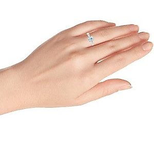 GemsOnClick Natural-Aquamarine 925-Sterling-Silver Solitaire Engagement Ring Chakra Healing Birthstone Handmade Daily Wear Women Jewelry Size: 12