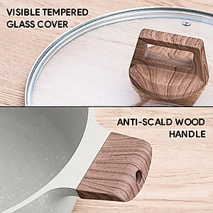 ITSMILLERS Nonstick Die Casting Stock Pot,6Qt Elegant Aluminum Ceramic Casserole with Lid, Induction Bottom