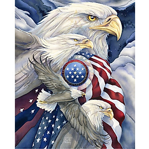David Textiles American Together We Stand Eagles Cotton Fabric Panel 36 X 44 Inches GL 118