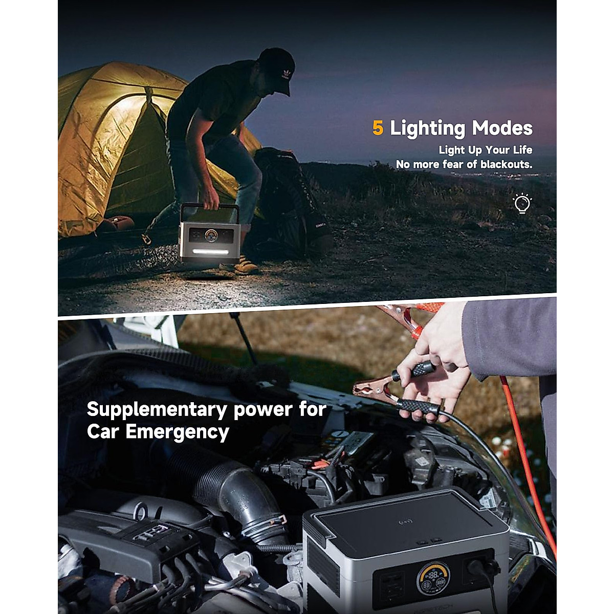 Egretech Sonic 1200W Portable Power Station, Solar Generator 1200W, 999Wh Backup Lithium Battery ...