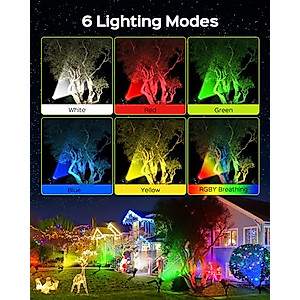JACKYLED Solar Spot Lights Outdoor, Color Changing Spotlight RGB Landscape Spotlights Waterproof, Solar Lights for Yard/Garden/Walkway/Christmas, 6 Modes Auto On/Off 2 Pack