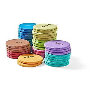 hand2mind Soft Foam Place Value Disks 10 Values, Counting Chips for Kids, Math Counters Kindergarten, Math Teacher Supplies, Base 10 Math Manipulatives for Elementary School (Pack of 875)