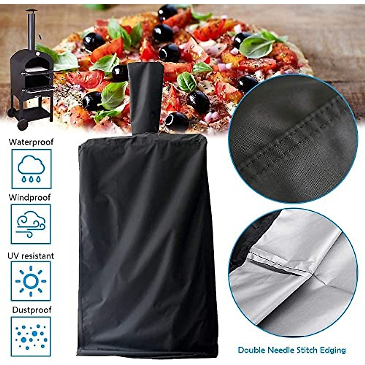 Uvappit Pizza Oven Cover, Outdoor Pizza Oven Cover, Pizza Bread Oven Cover Grill Oven Cover Storage Cover for Outdoors Camping (Size : 160 * 68 * 63cm)