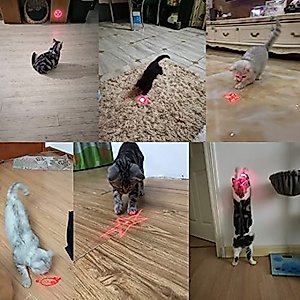 Cat Laser Toy, Interactive Toy with Red Dot LED Light Pointer, Long Range 3 Modes Lazer Projection Playpen for Kitten Interaction, Suitable for Cat Outdoor Pet Chasers Teasing Training Exercises