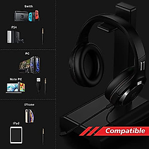 QLB RGB Gaming Headset, Game Earphone with Microphone, Hi-Fi Stereo Headphone, Noise-Cancelling Stereo Gaming Headset for iPhone, iPad, Android, PC, Mac, Tablet (Black G12)