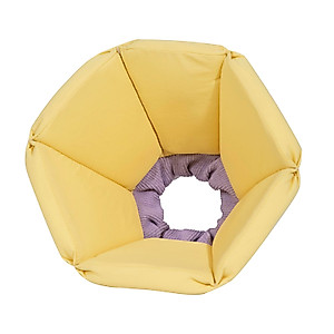 LAVAMOND Cat Cones to Stop Licking, Lightweight Adjustable Dog Cone Alternative After Surgery, Soft Cone for Cats Small Medium Dogs Puppy Rabbits Elizabethan Collar, Yellow, L