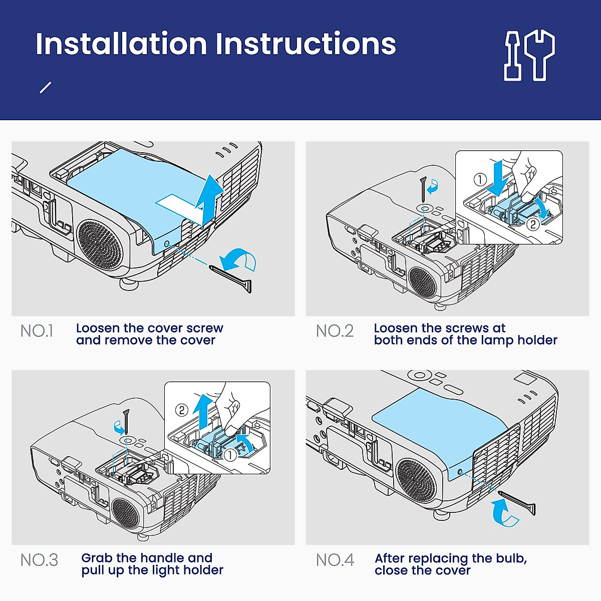 CARSN NP20LP Replacement Projector Lamp for NEC U300X / U310W / U300XG / U310WG / U310W-WK1 Lamp with Housing