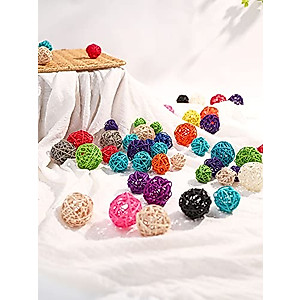 Decorative Rattan Ball, Used for Bowl Center Piece, Bird Toy, Table Decoration, 24PCS Rattan Decorative Bough Ball, Spherical Bowl Filler, vase Filler, Home Decoration