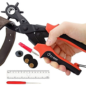 Professional Leather Hole Puncher – Leather Punch Tool for Belts, Watch Bands, Handbag Straps and More – Precision Multi-Size Fabric & Leather Hole Puncher for Crafts & Easy DIY Belt Holes