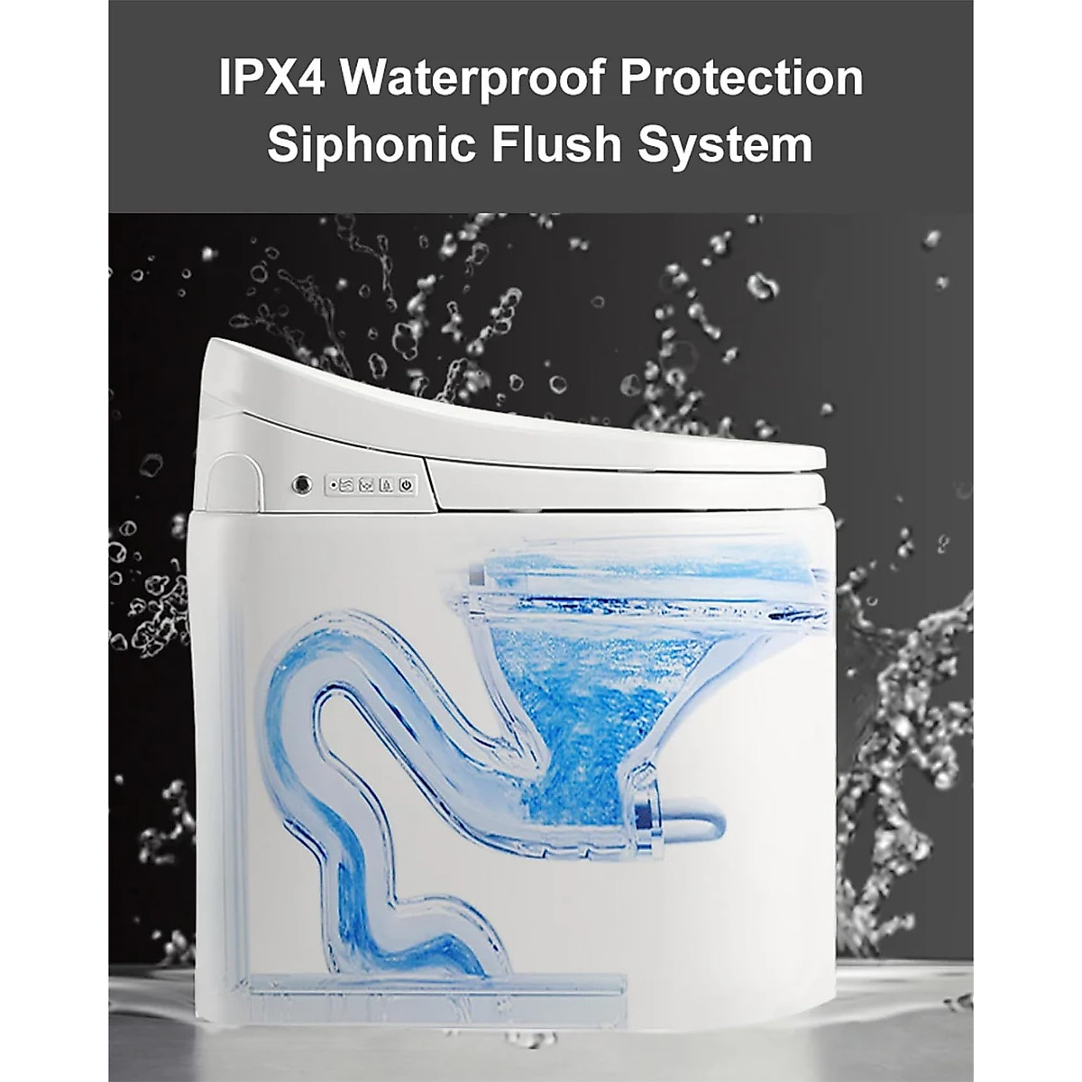 Homary Modern Small Smart Toilet Bidet, Floor Mounted Automatic Toilets for Bathroom, One-Piece Elongated Inteligente Toilet with Auto Flush,Heated Seat, Warm Water, Self Cleaning