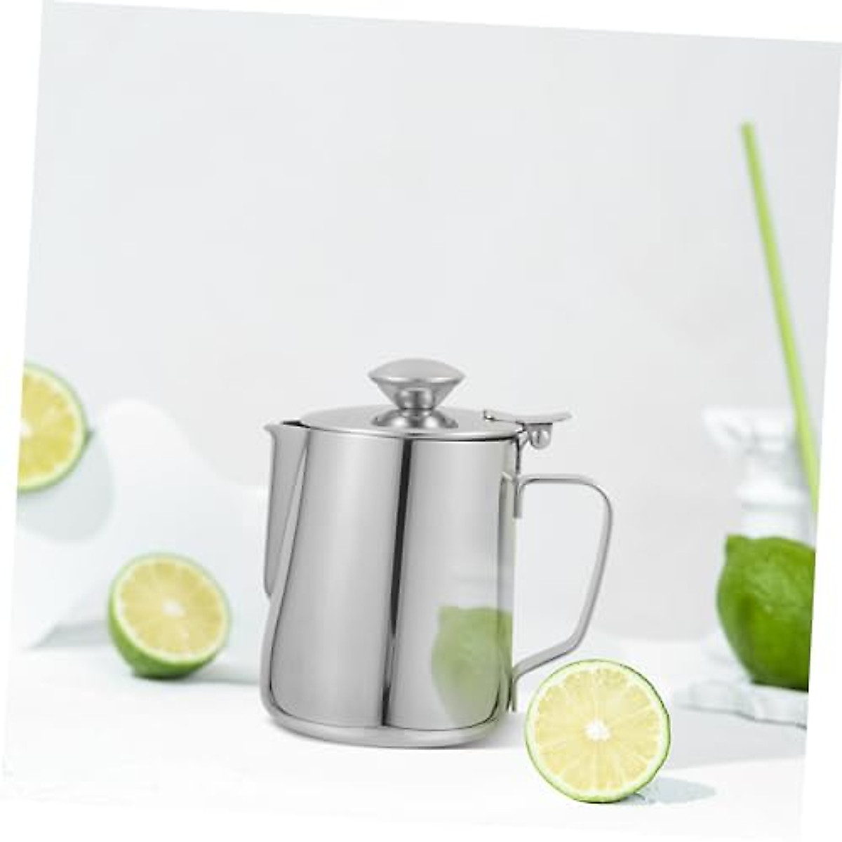 CRILSTYLEO 1 PC 350 Stainless Steel Cup Espresso Ground Coffee Milk Frothing Holder Steaming Pitcher Cappuccino Machine Tea Creamer Frothing Cup Pouring Jug Kettle Storage Container Silver