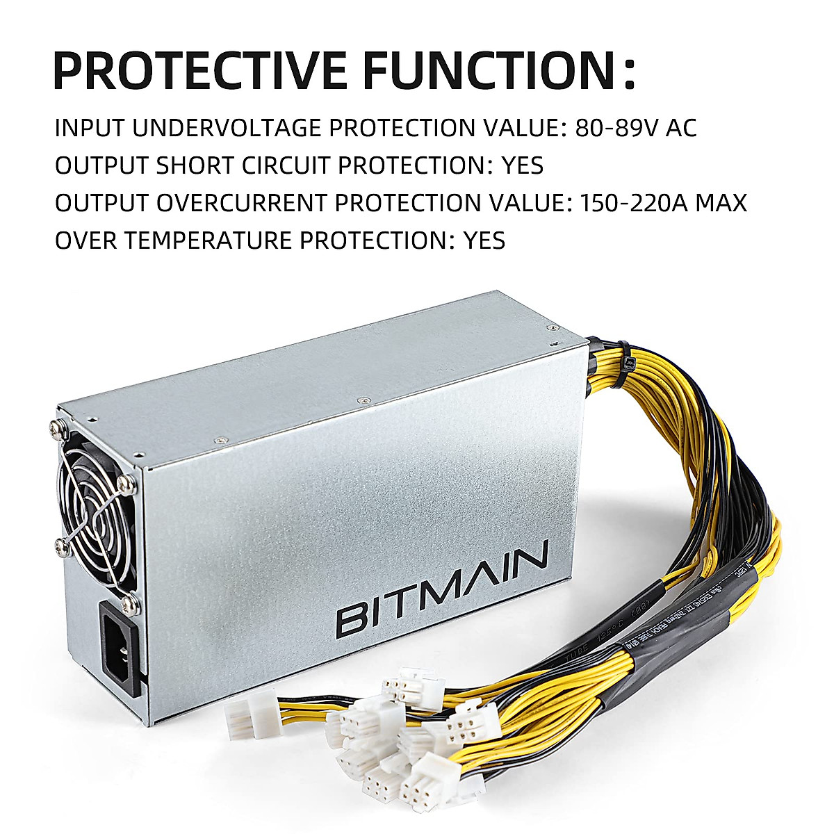 HAOYU TECH Bitmain Antminer APW7 1800W Power Supply 110V-1000W, 6-Pin Connect Bitcoin Miner Power Supply, Antminer L3+, Bitcoin Mining Hardware, Asic Miner, Crypto Miner Rig for Mining Crypto Coins