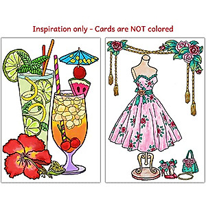 Art Eclect Adult Coloring Greeting Cards for Birthday, Anniversary and Every Occasion (10 Cards With 10 Different Unique Designs and 10 Colored Envelopes Included, Set A/Rainbow)