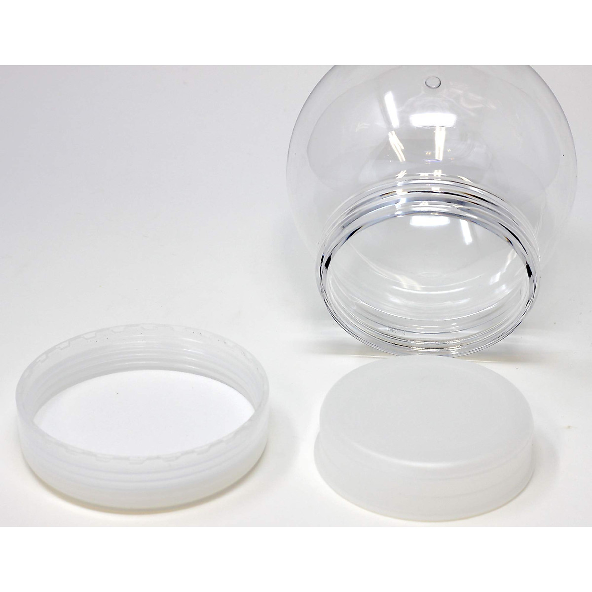 Bulk Case Pack of 24 - Clear Plastic Water Globe Snow Globes with Screw Off Cap, 4 Inch Diameter, Great for DIY Snow Globes