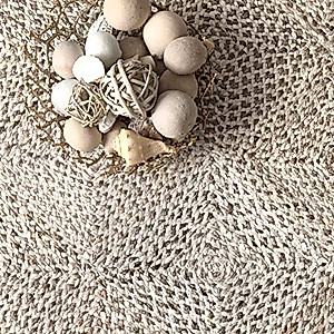 nuLOOM Braided Yvette Trellis Jute Area Rug, 4' x 6', Natural