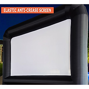 16 FT Outdoor Inflatable Projector Screen – One-Piece Design, Easy Setup Blow-Up Screen with Quiet Fan, Perfect for Backyard Movie Nights & Events (Stable Base)