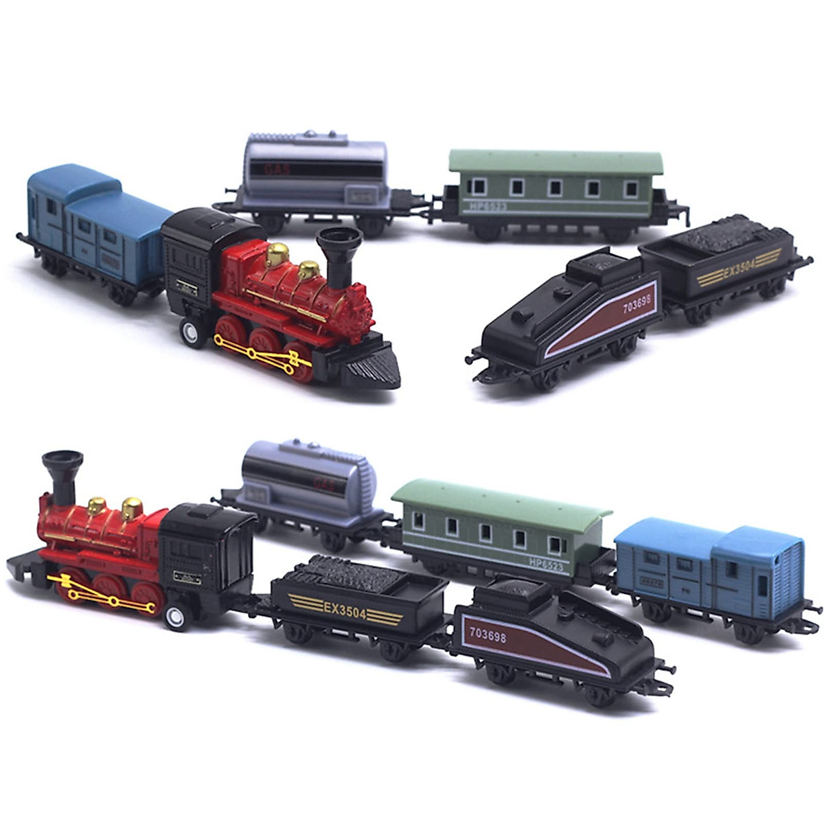 CORPER TOYS School Bus Toy Mini Train Toy Set, 4 Packs (24 PDie Cast Vehicles Pull Back Yellow Bus Model Train Playset for 3 4 5 6 Year Old Boys Girls