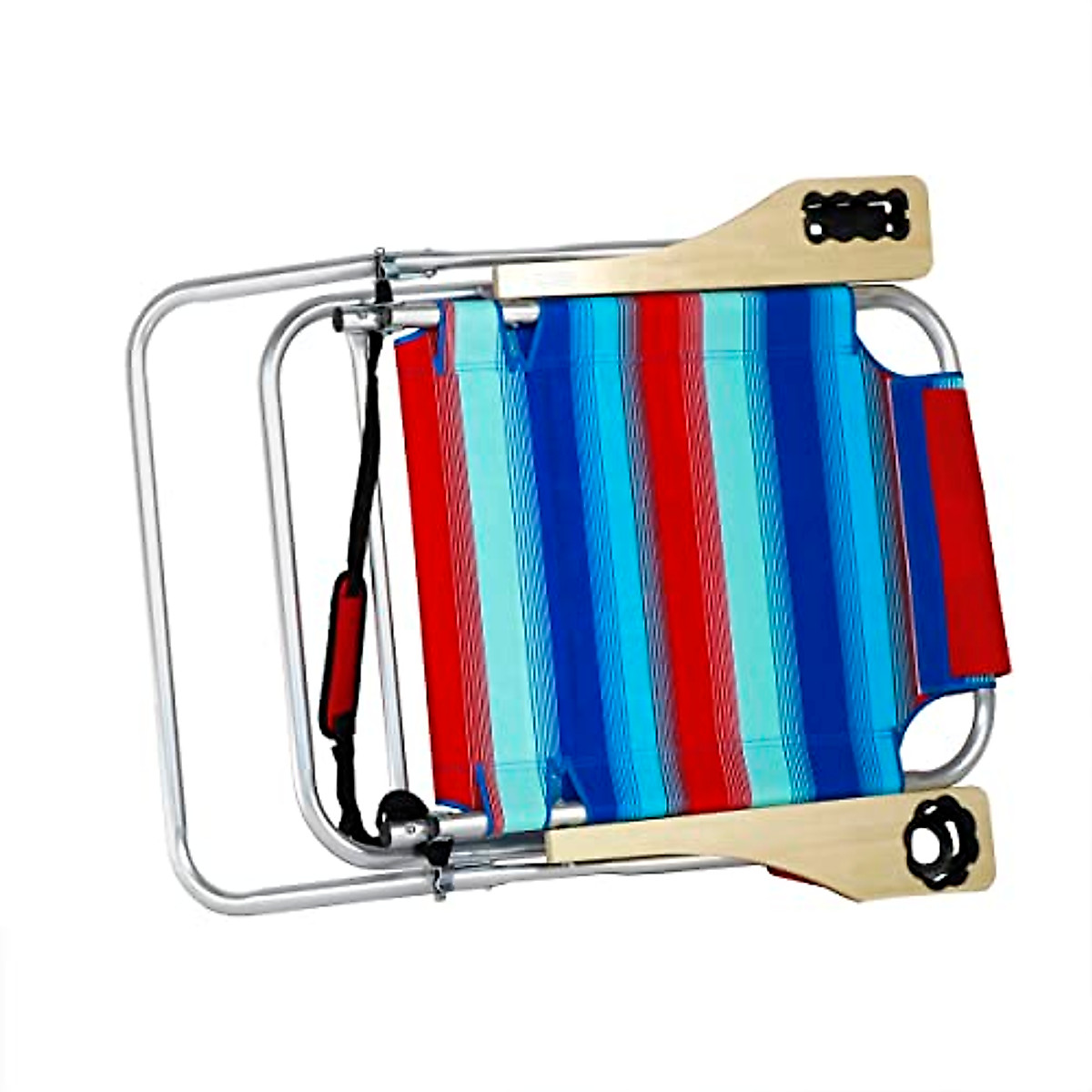 Deluxe XL Wide Tall Plus Size Aluminum Folding Big Heavy Duty 17 inches High Seat Beach Chair for Adults, 300 lb Load