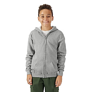 Gildan Youth Full Zip Hoodie Sweatshirt, Style G18600B, Sport Grey, Medium