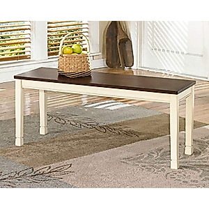 Signature Design by Ashley Whitesburg Cottage Rectangular Dining Bench, Brown & Antique White