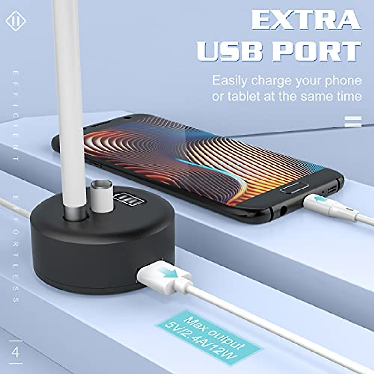 TiMOVO Charging Stand Compatible with iPencil 1st Generation, iPad Pencil Charger with Display Screen, iPad Pen Charging Adapter with 1.2A USB Port, Black