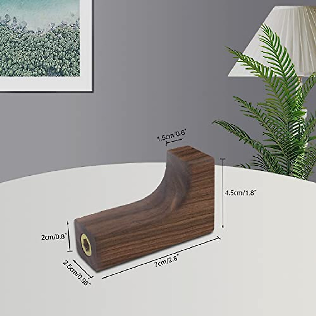 EDEGG Wood Wall Hooks, 4 Packs of Coat Rack Wall Mount, Rustic Wooden Hooks, Unique L-Shape Walnut Hooks for Hanging Coats, Towel, Hat, Scarfs, Jackets, Backpack