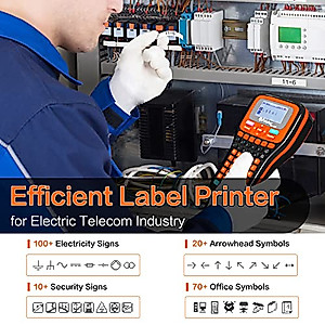 Pristar PS100E Label Maker with 7 Tapes 12mm 0.47 Laminated White, Handheld Labeler with Keyboard, Easy to Use for Tze 3.5-12mm Tapes, Multiple Line Labeling, Home Office Industrial Label Machine