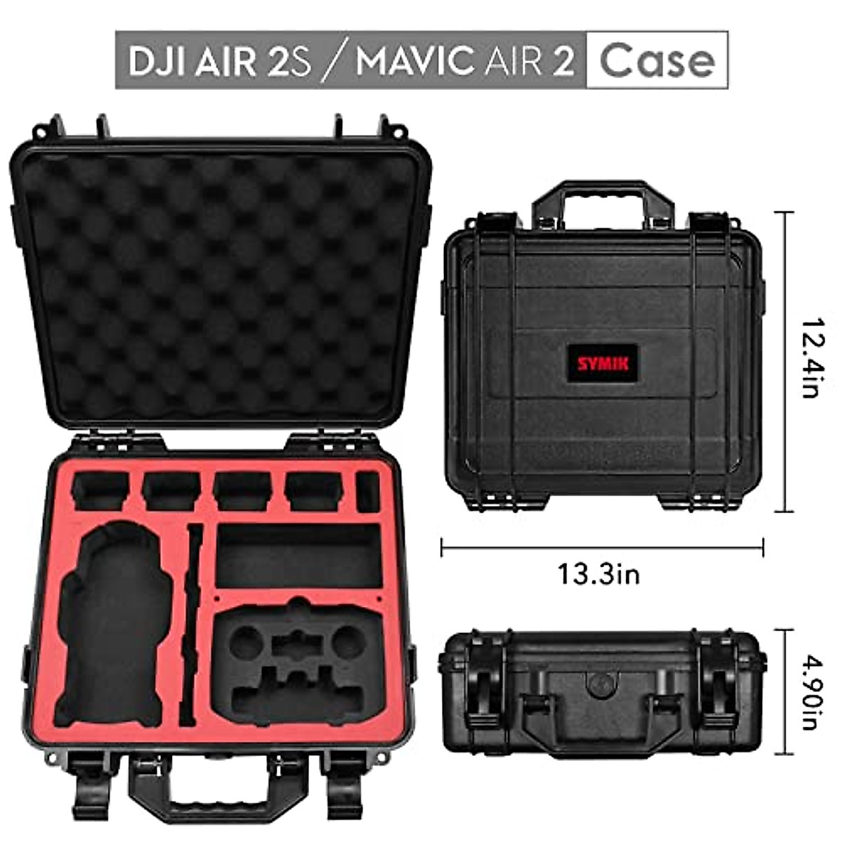 SYMIK A310-MA2 Waterproof Hard Carrying Case for DJI Air 2S / Mavic Air 2 Drone / Fly More Combo; Rugged Professional Case with Complete Protection