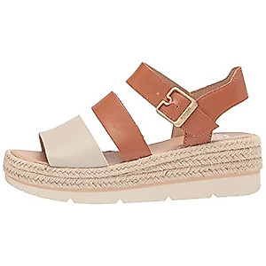 Dr. Scholl's Shoes Women's Once Twice Espadrille Wedge Sandal, Honey Brown, 8
