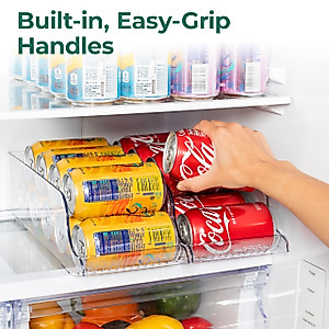 Greenco Soda Can Organizer for Refrigerator, Durable Handles, 2 Pack | Fridge Soda Can Organizer | Soda Can Holders for Fridge | Soda Can Dispenser for Refrigerator | Drinks, Kitchen Organization