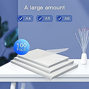 MAXDONE Thermal Laminating Pouches, Laminating Sheets, 3Mil A4, A5, A6 for Laminator 100 Pack