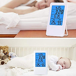 WODMB Thermometer Digital Indoor Thermometer Hygrometer with Humidity Guage, Accurate Temperature Humidity Monitor Meter with Touch Indoor