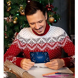 HSHFAMIIY Christmas Cards, Stocking Stuffers for Adults, 24 Pcs Christmas Cards with Envelopes & Stickers,4 x 6 Inch,Blank Holiday Greeting Card Set,Christmas Gift Baskets,Christmas Gift Bags