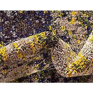 Unique Loom Estrella Collection Distressed, Abstract, Dark Colors, Modern Area Rug, 3 ft 3 in x 5 ft 3 in, Gray/Beige